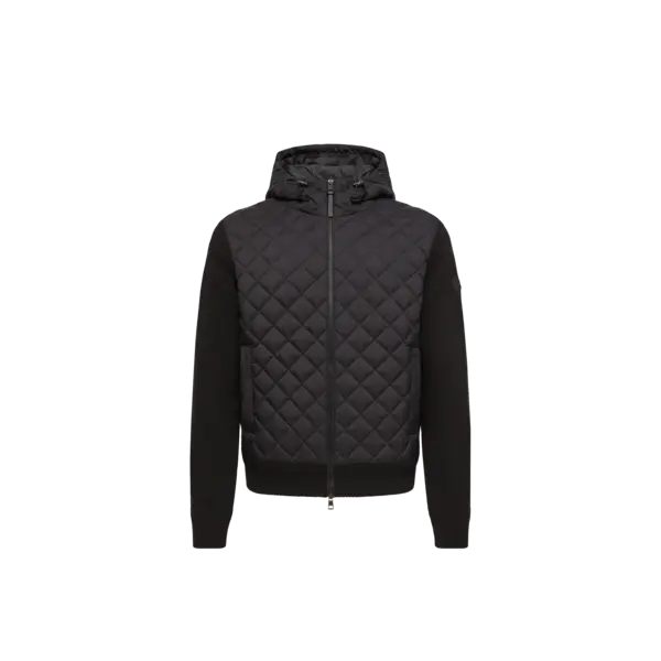 Moncler Wool & Cashmere Blend Quilted Hoodie