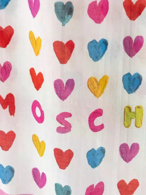 Moschino Heart-print Logo-print Scarf