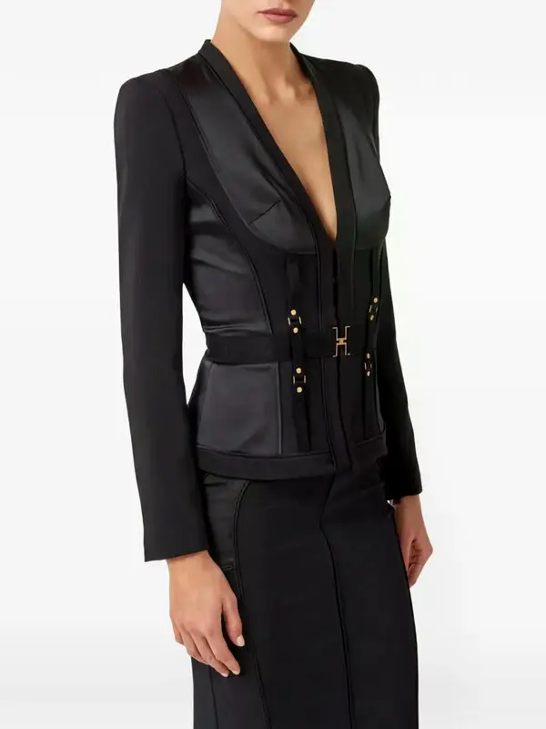 Elisabetta Franchi Belted Panelled Blazer