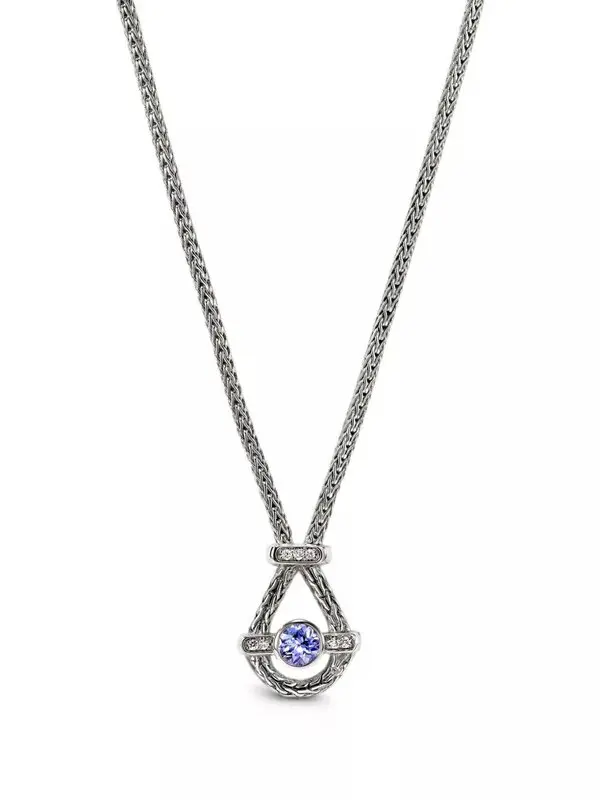 John Hardy Icon Tanzanite And Diamond Necklace - Silver