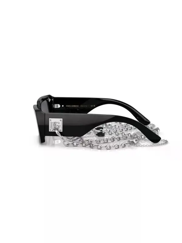 Dolce & Gabbana Rectangle Sunglasses With Chain Detail