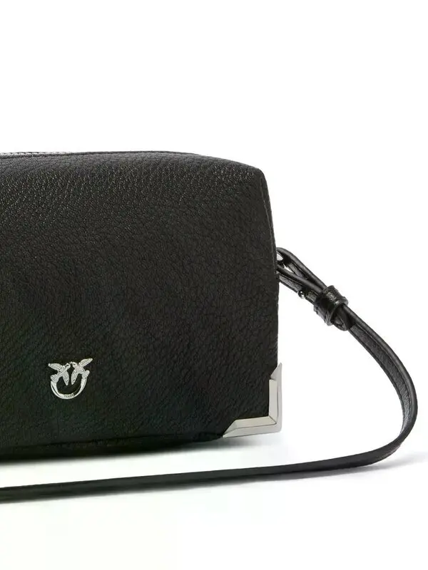 Pinko Logo-plaque Pebbled-leather Shoulder Bag