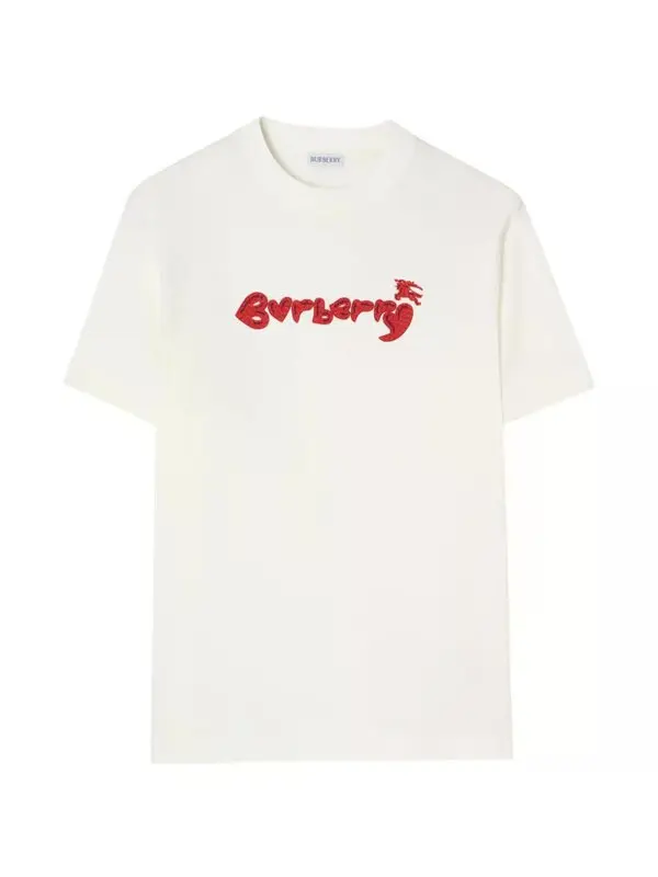 Burberry Heart-logo Cotton T-shirt - Neutrals