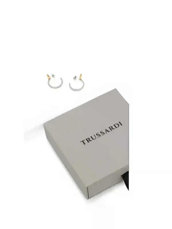 TRUSSARDI T-logo Crystal Hoop Earrings