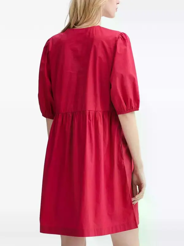 Marc O'polo Bow Detail Puff Sleeve Dress - Red