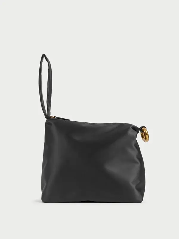 BY MALENE BIRGER Isadora Satin Clutch With Hoop Handle