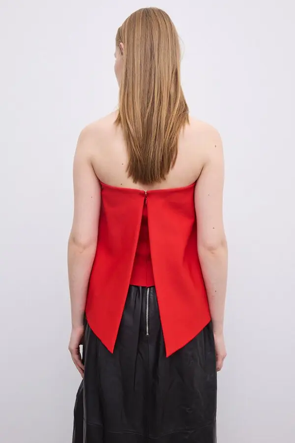 HOUSE OF DAGMAR Ruched Strapless Top