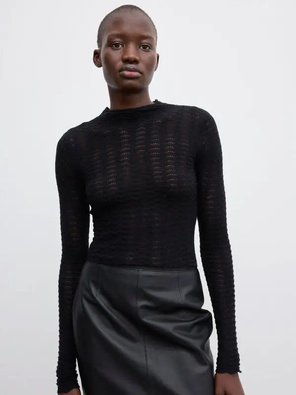HOUSE OF DAGMAR Lace Knit Top