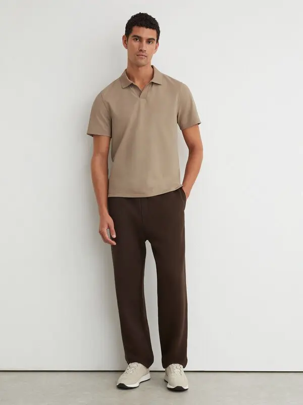 REISS Textured Open-collar Polo Shirt