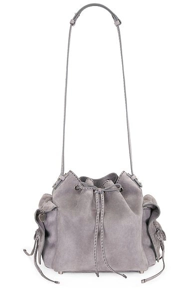 Acne Studios Multipocket Suede Bucket Bag - Cold Grey