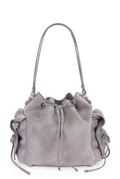 Acne Studios Multipocket Suede Bucket Bag - Cold Grey