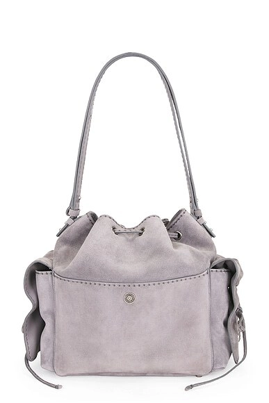 Acne Studios Multipocket Suede Bucket Bag - Cold Grey
