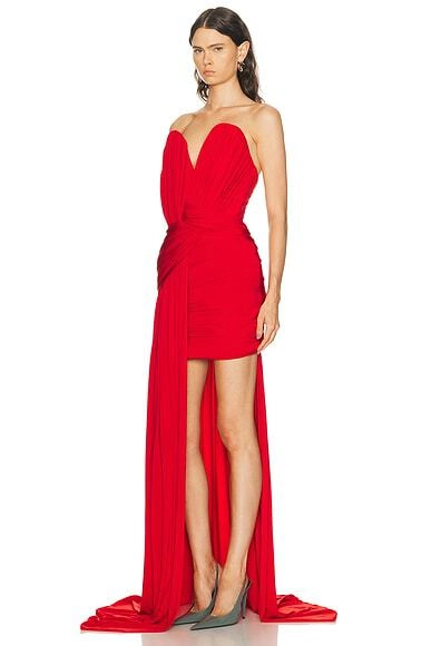 Stella McCartney Crepe Jersey Asymmetrical Draped Dress