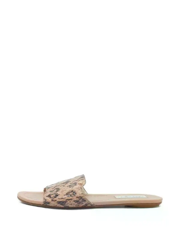 JIMMY CHOO Nanda Snake-effect Sandals - Neutrals