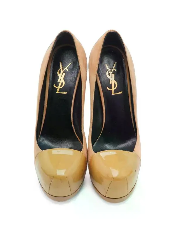 Saint Laurent Patent Leather Suede Pumps