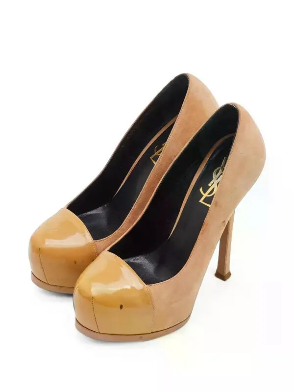 Saint Laurent Patent Leather Suede Pumps