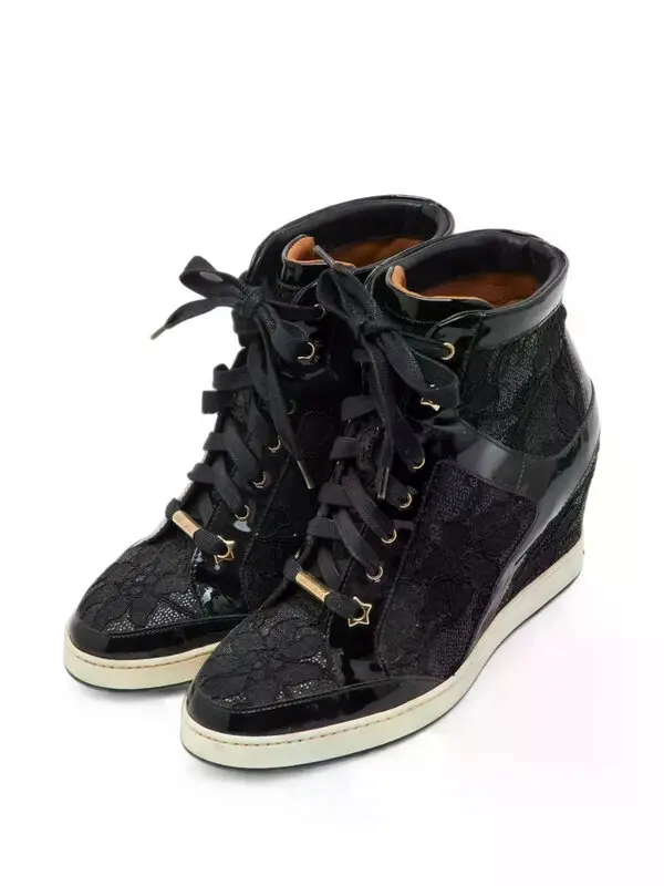 JIMMY CHOO Panama Lace Wedge Sneakers