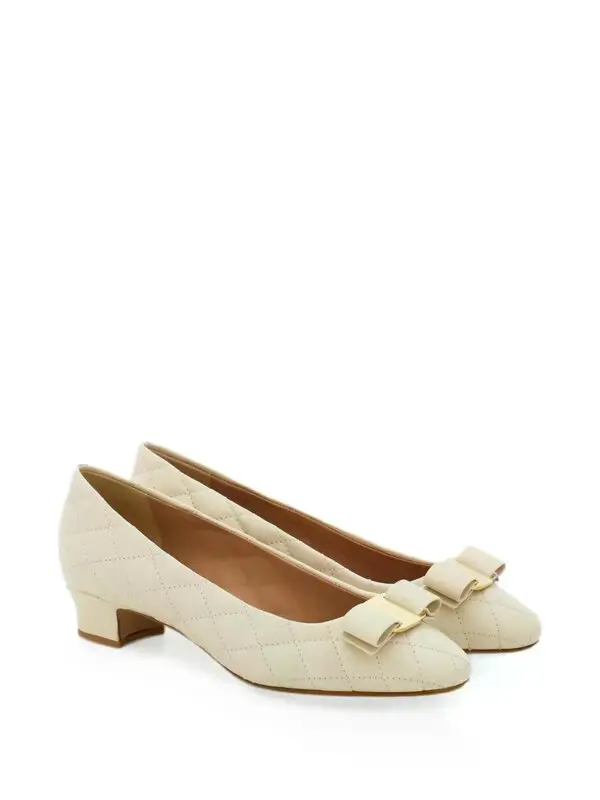 FERRAGAMO Quilted Vara Bow Pumps