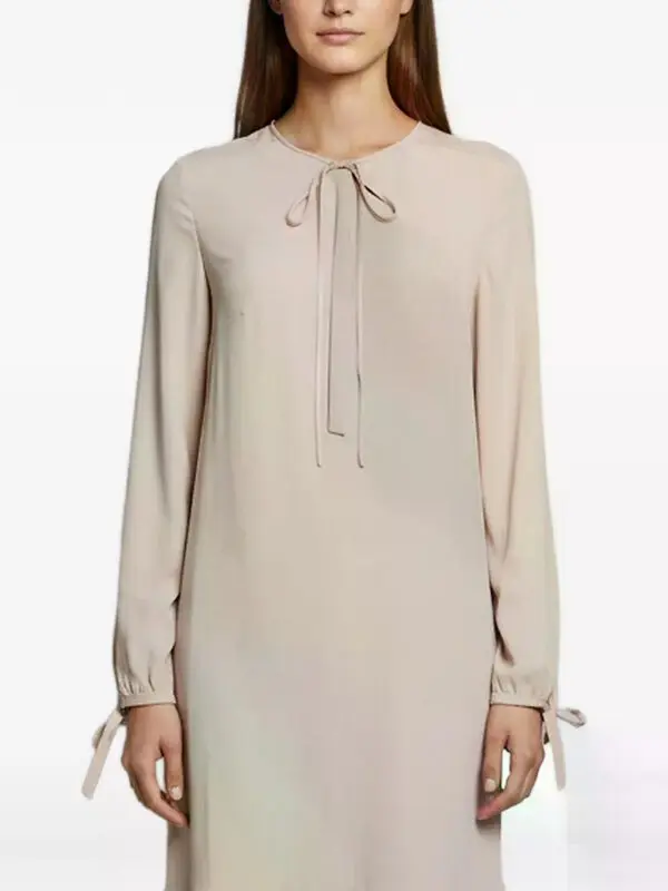 Valentino Garavani Tie-neck Ruffled Midi Dress - Neutrals