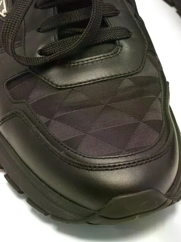Prada Geometric Paneled Lace-up Sneakers