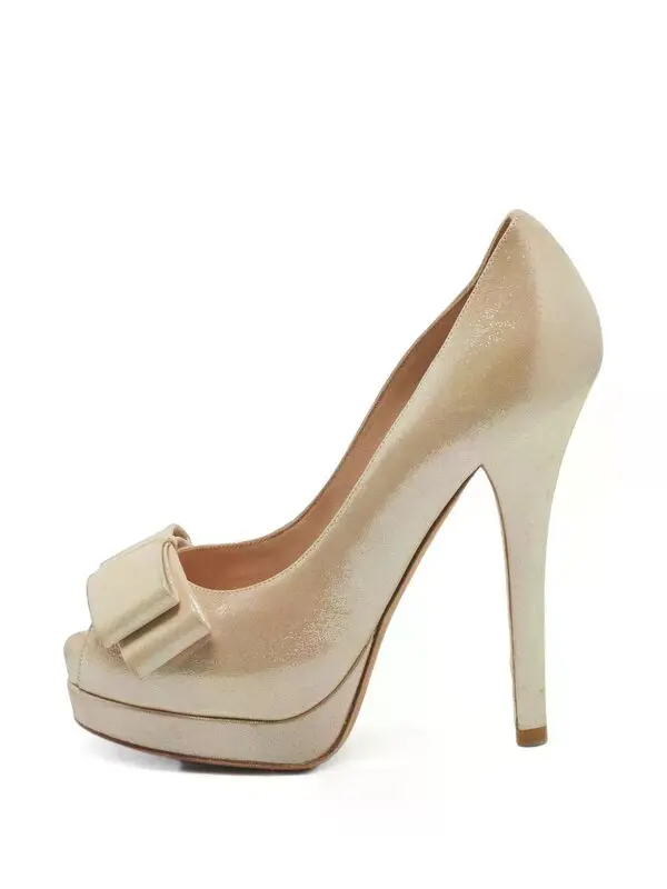 Fendi Bow Peep-toe Pumps