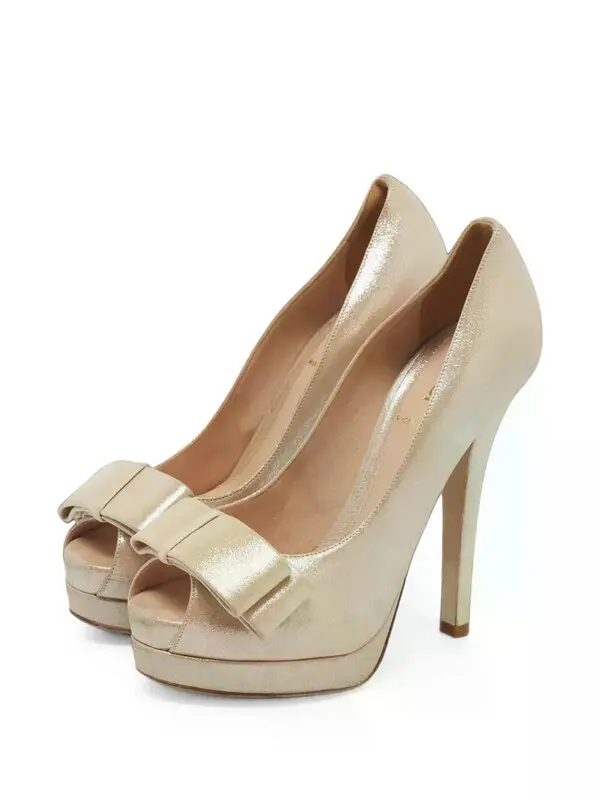 Fendi Bow Peep-toe Pumps