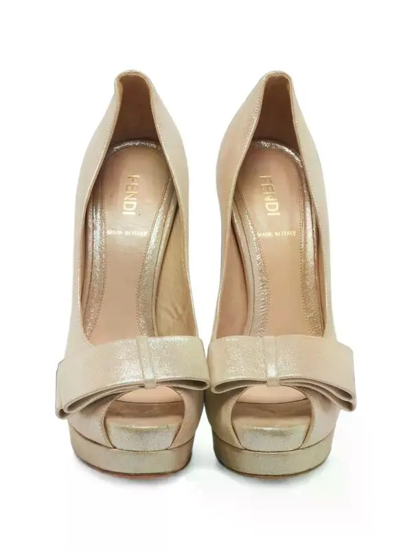 Fendi Bow Peep-toe Pumps