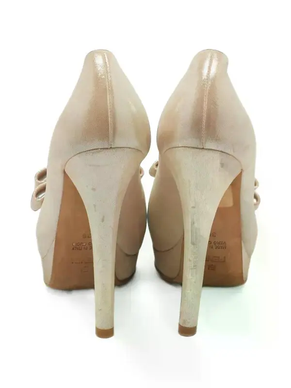 Fendi Bow Peep-toe Pumps