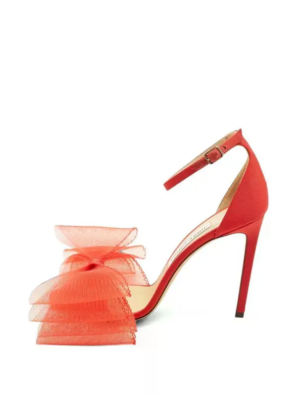 JIMMY CHOO Aveline New Bow Sandals - Red