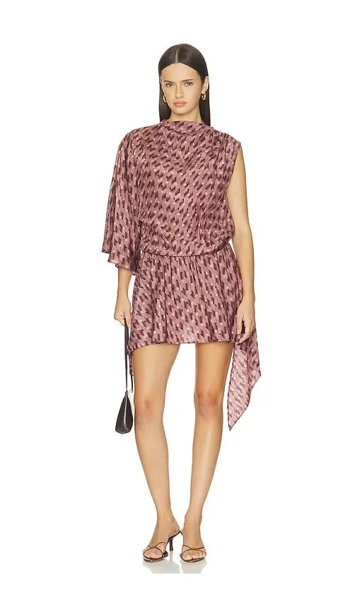 L'academie Chantelle Mini Dress In Printed Habotai