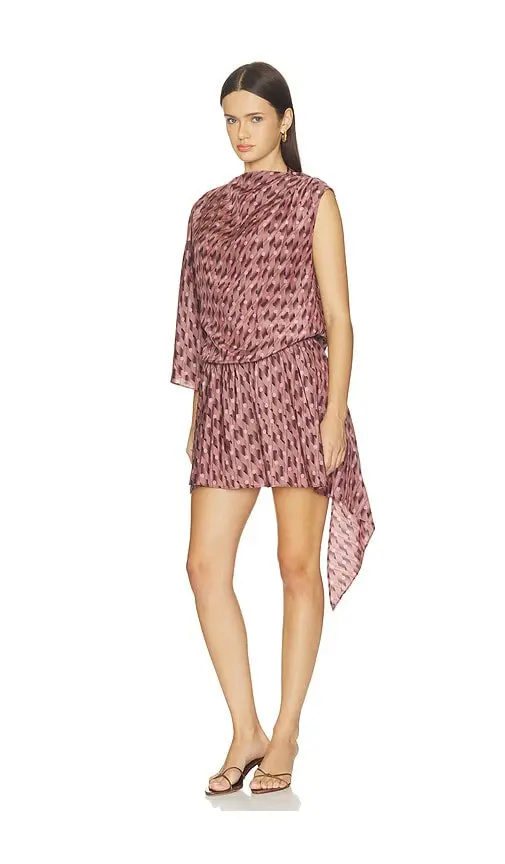 L'academie Chantelle Mini Dress In Printed Habotai
