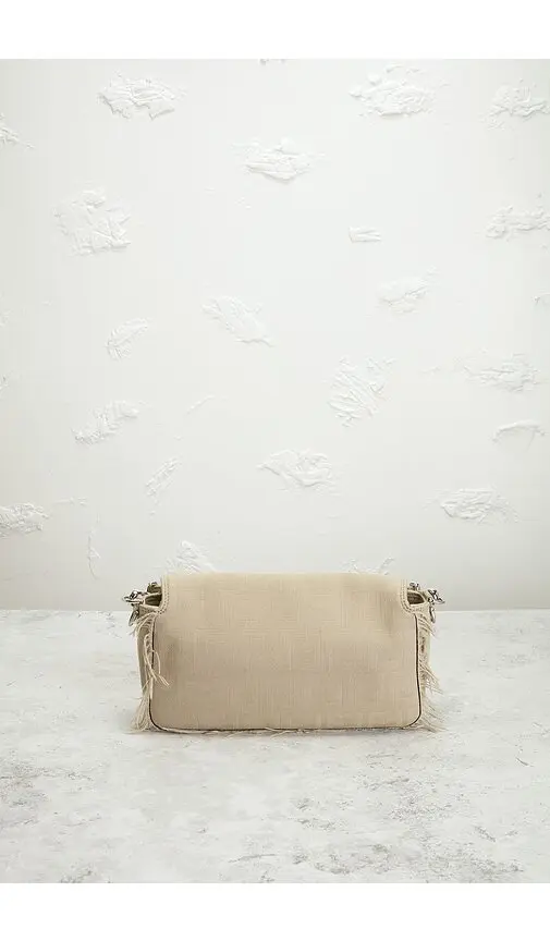 FWRD RENEW Fendi Zucca Fringe Baguette Shoulder Bag