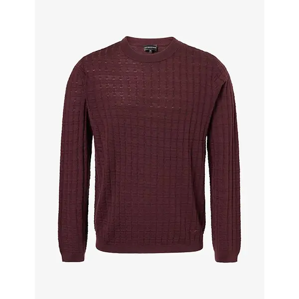 Emporio Armani Geometric-knit Wool-blend Jumper