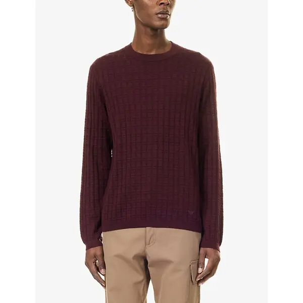Emporio Armani Geometric-knit Wool-blend Jumper