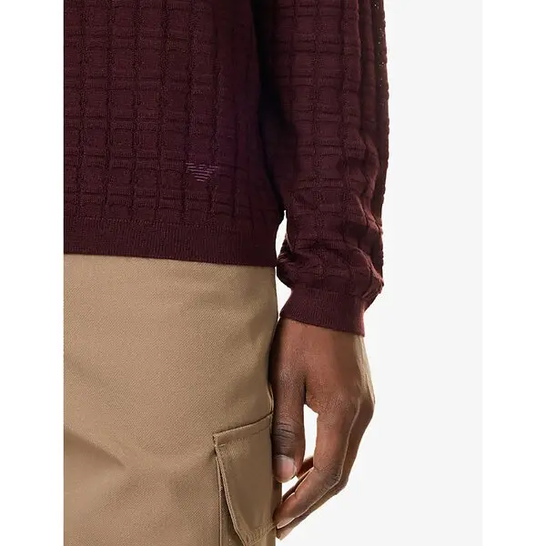 Emporio Armani Geometric-knit Wool-blend Jumper