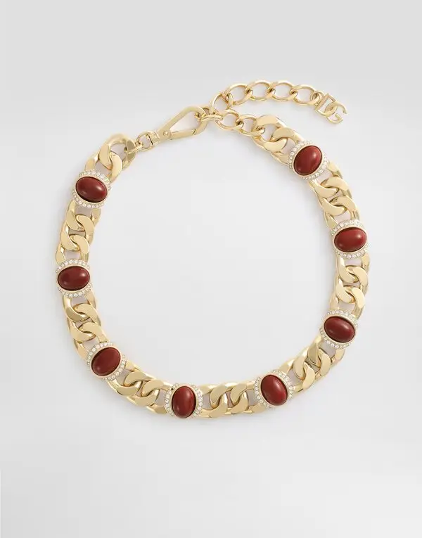 Dolce & Gabbana Rosary Necklace With Natural Gemstones Bijoux Multi-colored Metal - Multicolor