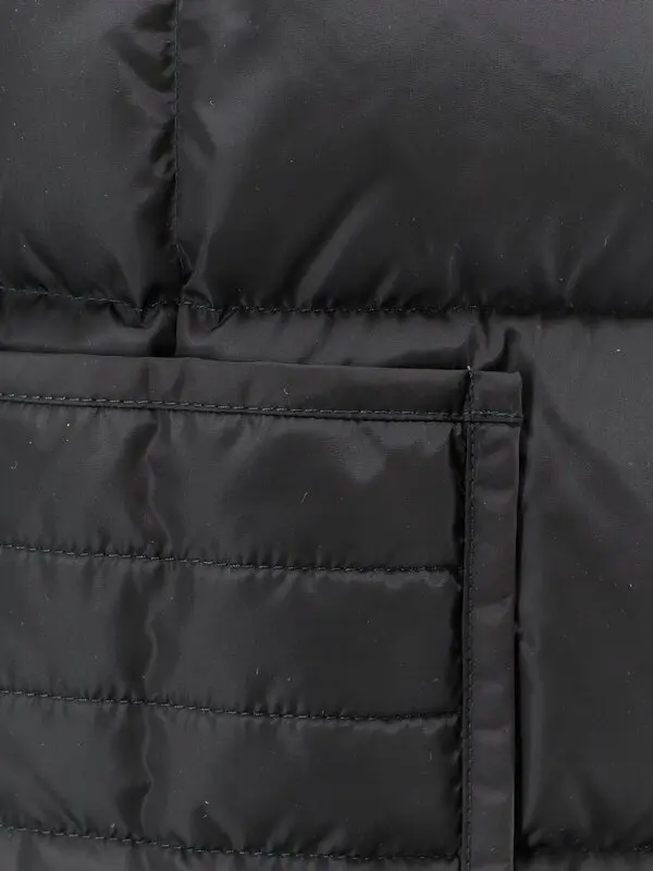 Moncler Quilted Down Jacket With Virgin Wool Inserts