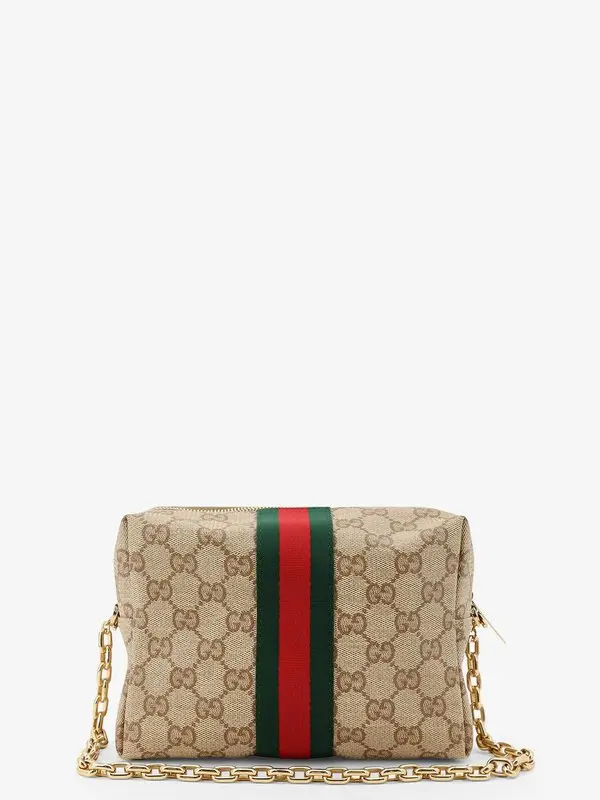 Gucci Mini Gg Coated Canvas Camera Bag With Web Detail
