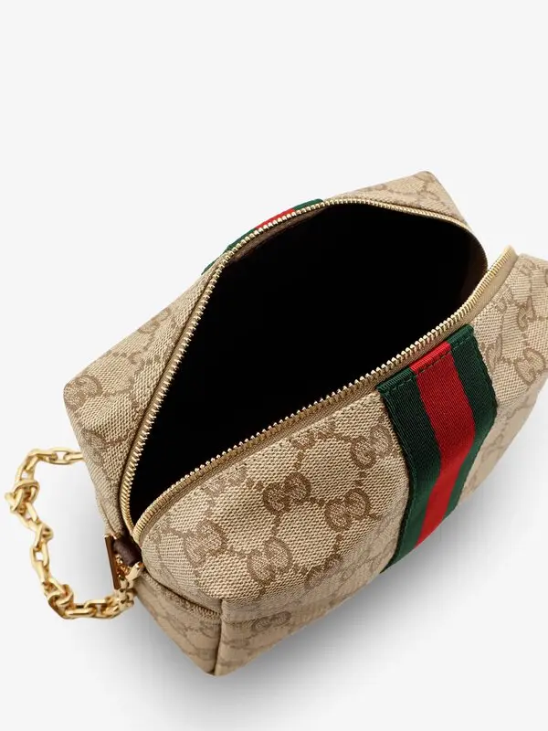 Gucci Mini Gg Coated Canvas Camera Bag With Web Detail