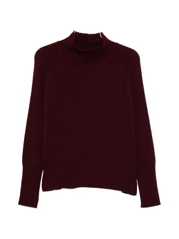BEYOU Cashmere Turtle-neck Sweater - Red