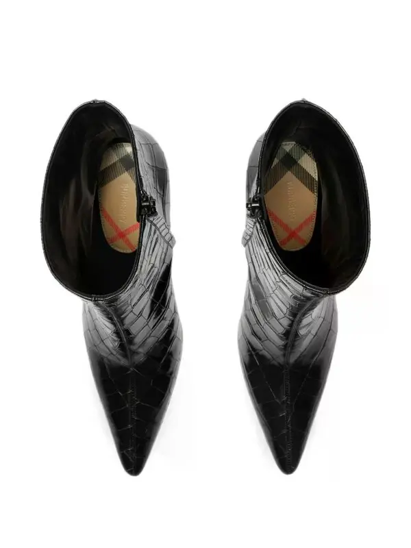 Burberry Dame Crocodile-effect Ankle Boots