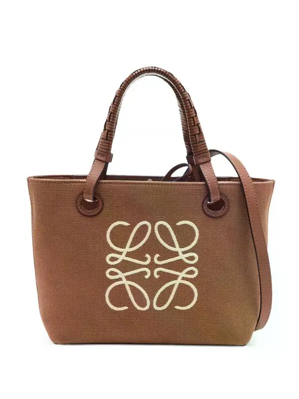 Loewe Anagram Canvas Tote Bag - Brown