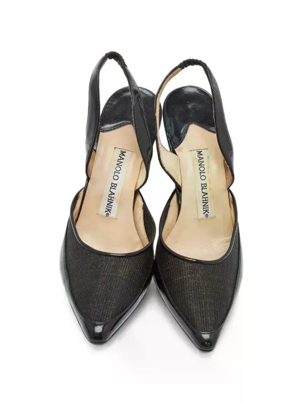 Manolo Blahnik Carolyne Mesh-panel Slingback Pumps