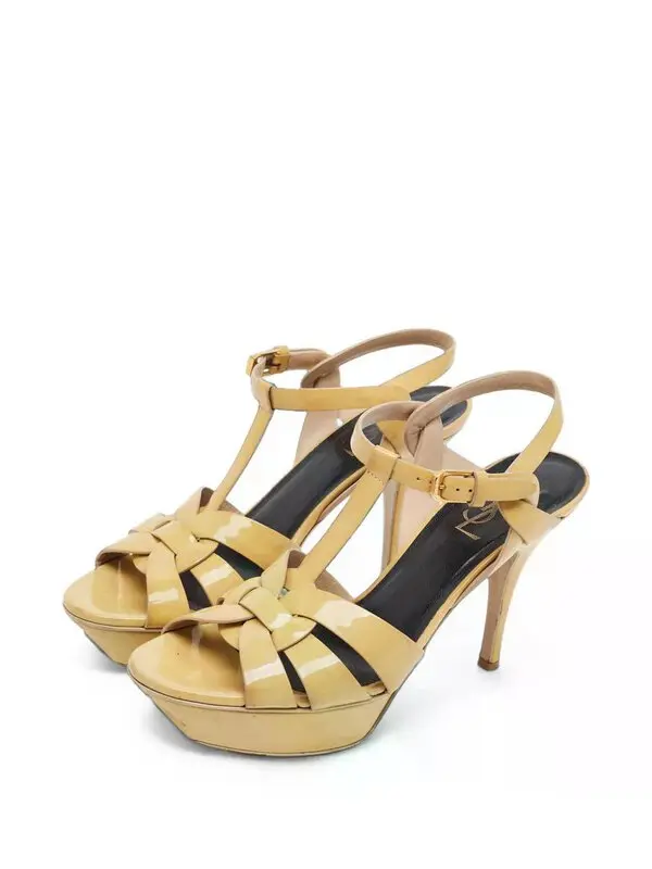 Saint Laurent Tribute Platform Sandals - Neutrals