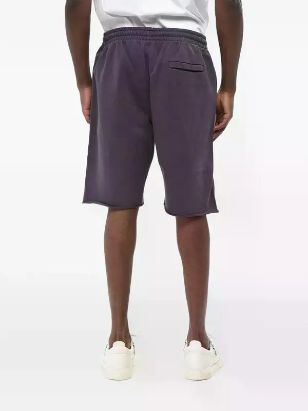 Off-White Logo-embroidered Raw-edge Shorts