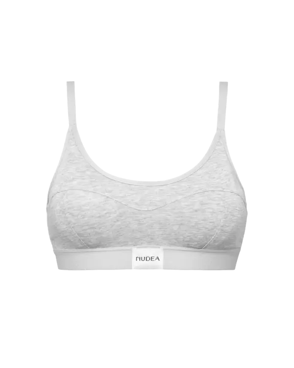 NUDEA Cotton Modal Contour Scoop Bralette Marl - Grey