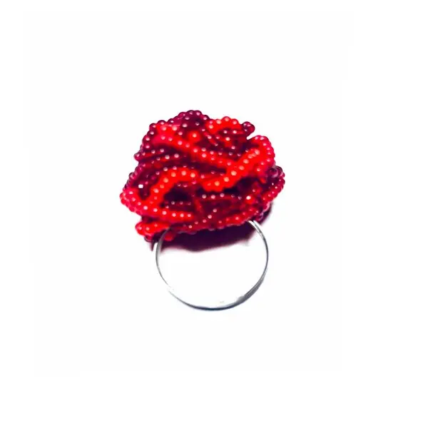 DOPAMINE FIX BY MARTINA NUNEZ Knot Cocktail Ring - Red