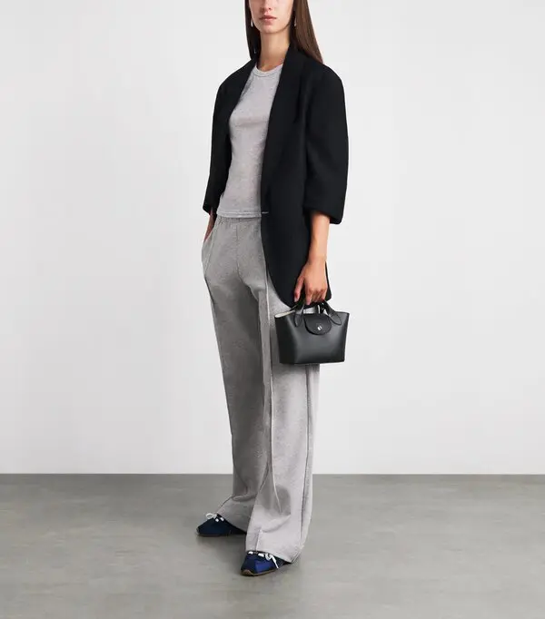 Longchamp Pure" Grained Leather Mini Tote Bag - Black