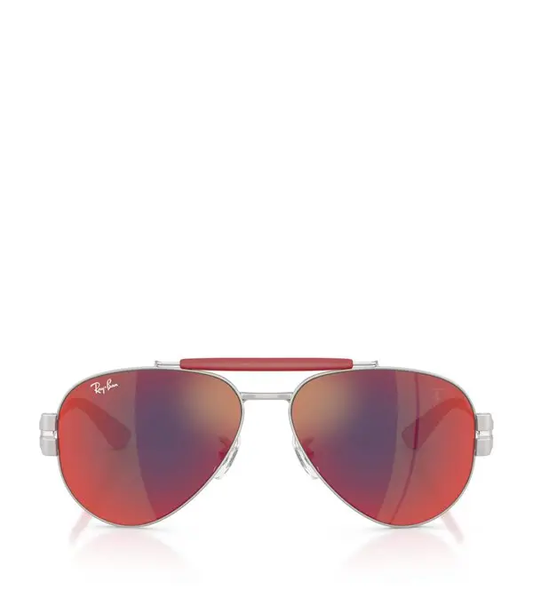 Ray-ban Rb3762m Scuderia Ferrari Collection Phantos Sunglasses - Silver