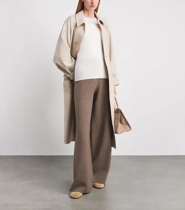 Agnona Cashmere-wool-silk Wide-leg Trousers